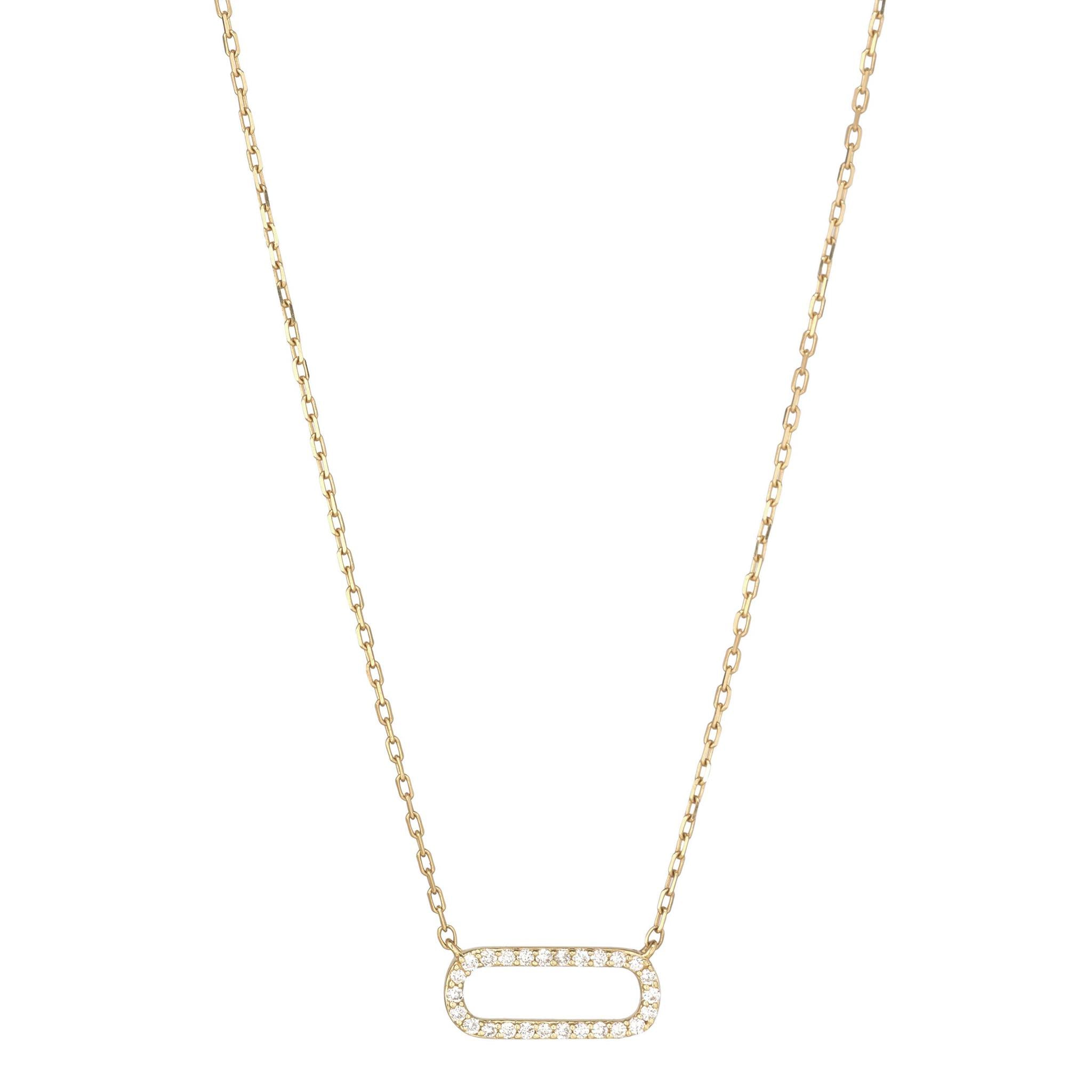 Synergy Open Rectangle Diamond Necklace – 18kt Gold – MoMuse